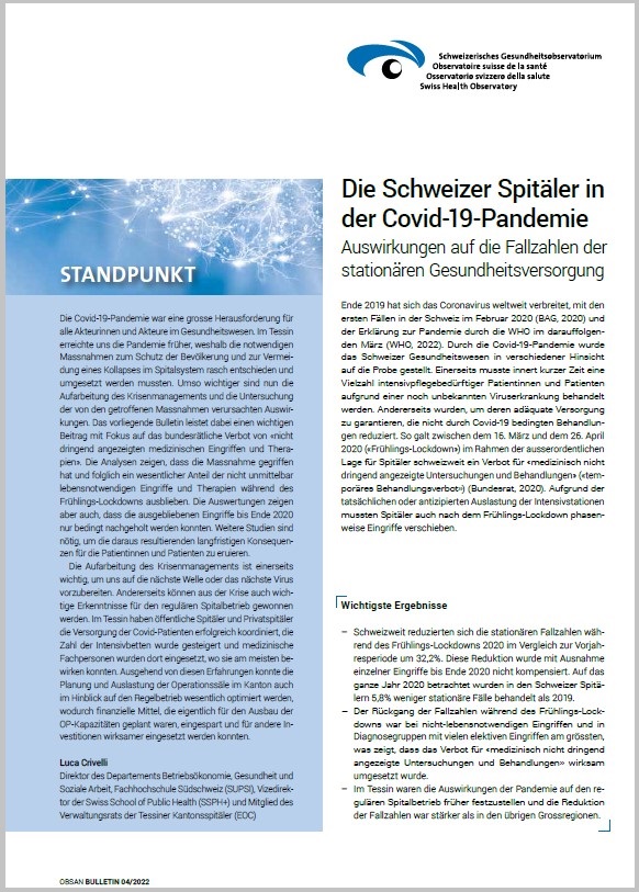 Jahresbericht 2022 | OBSAN Jahresbericht 2022 | OBSAN